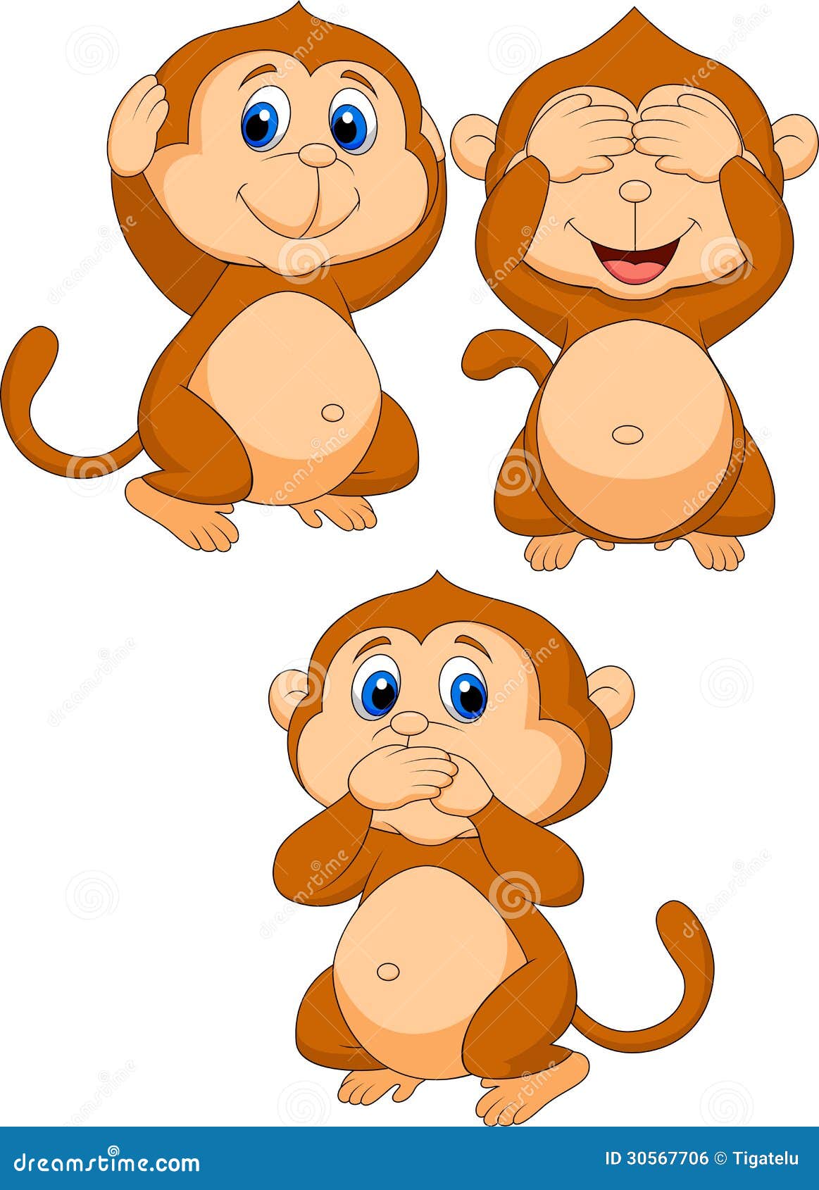 Historieta Sabia Del Mono Tres Ilustración del Vector - Ilustración de ...