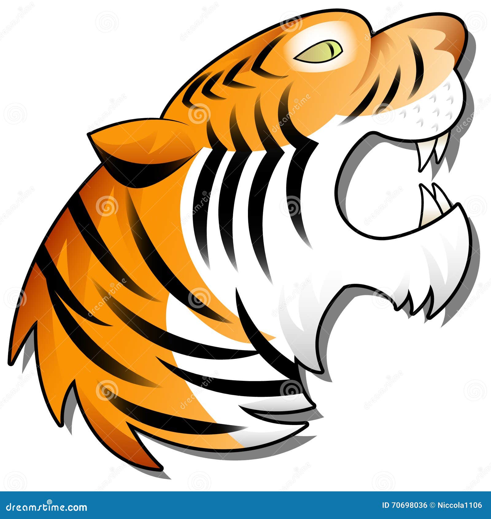 Historieta Tiger Head ilustración del vector. Ilustración de ...