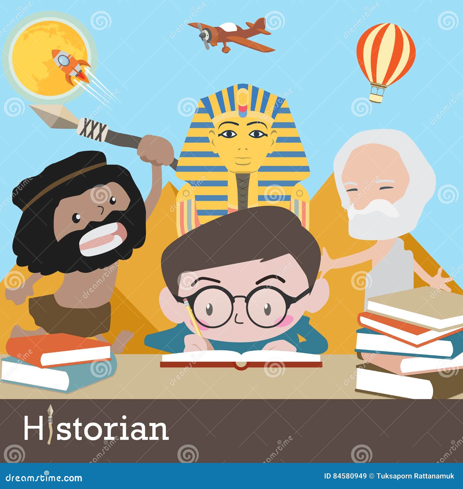 Historikerockupationvektor vektor illustrationer. Illustration av ...