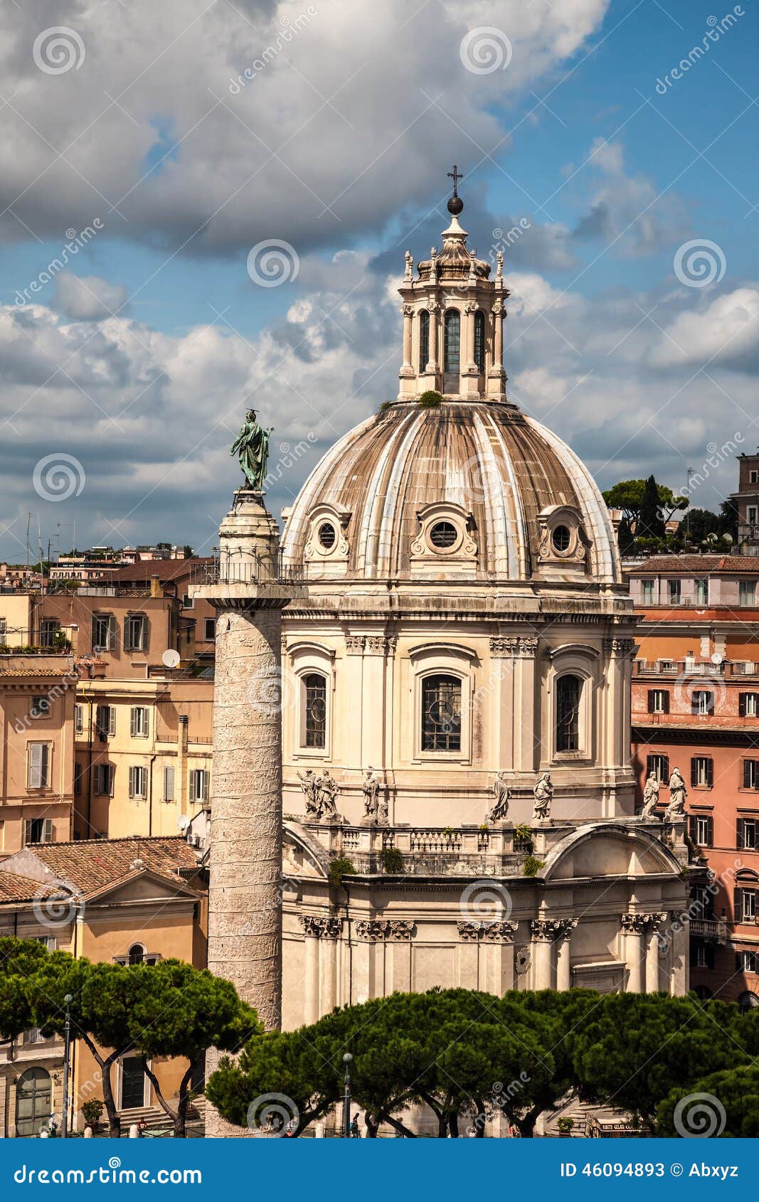 Historisch Centrum Van Rome Stock Afbeelding - Image of kolom, pijler ...