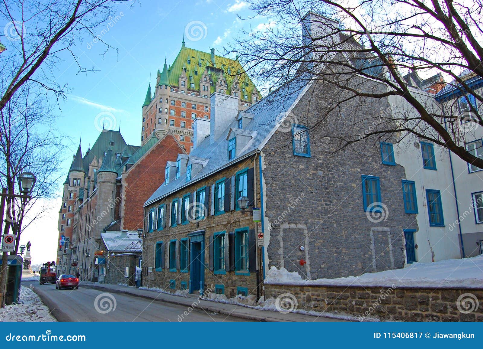 Historische Chateau Frontenac in De Stad Van Quebec, QC, Canada Stock ...