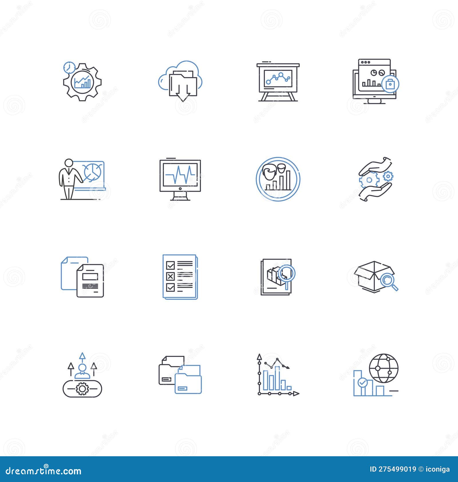 History Algorithms Line Icons Collection Computation Computing Binary Calculus Cryptography