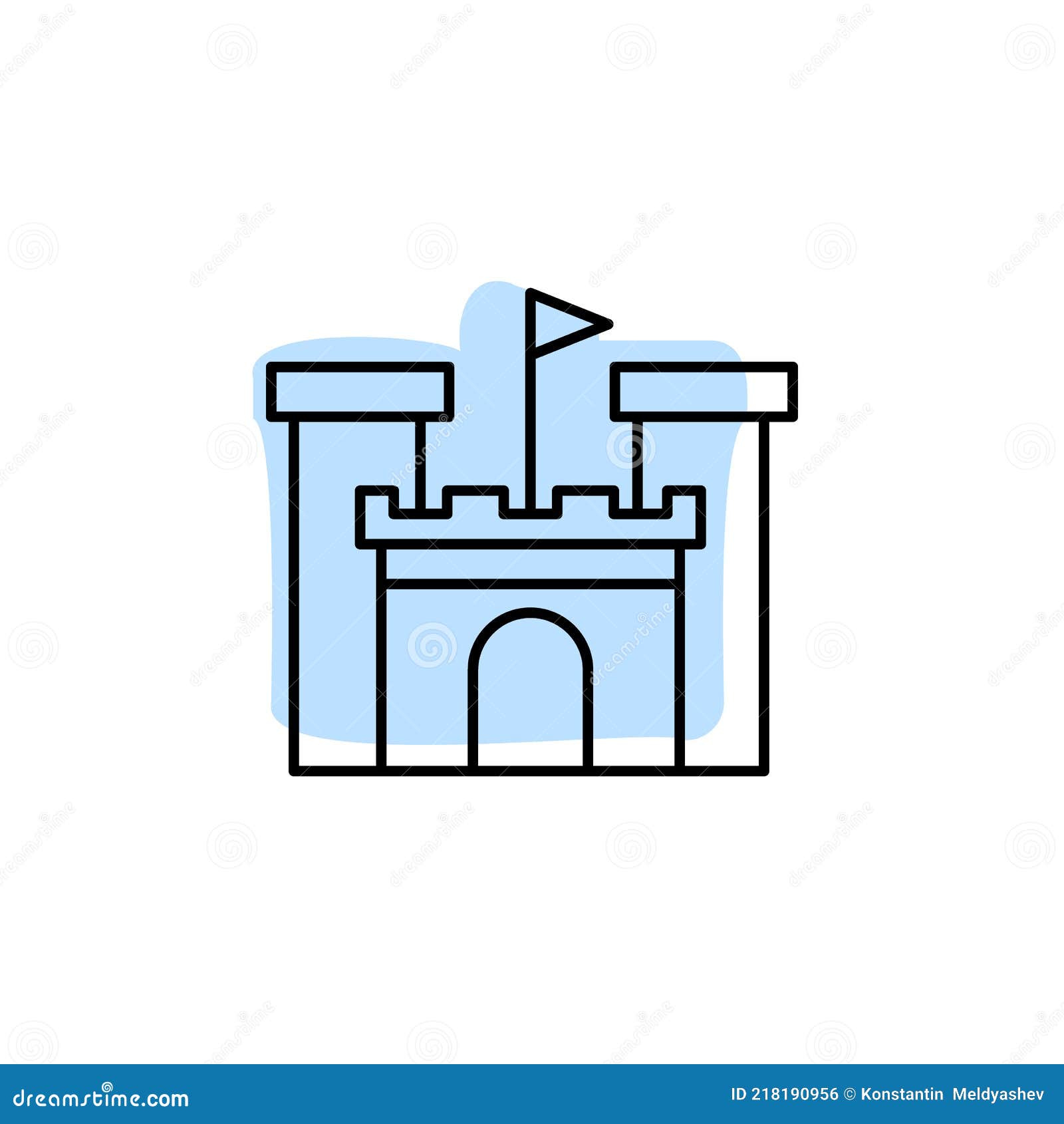 History, Castle with Color Shadow Vector Icon in History Set Stock ...