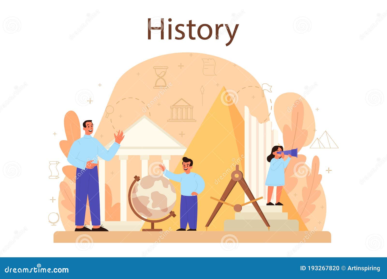 History Concept. History School Subject Stock Vector - Illustration of ...