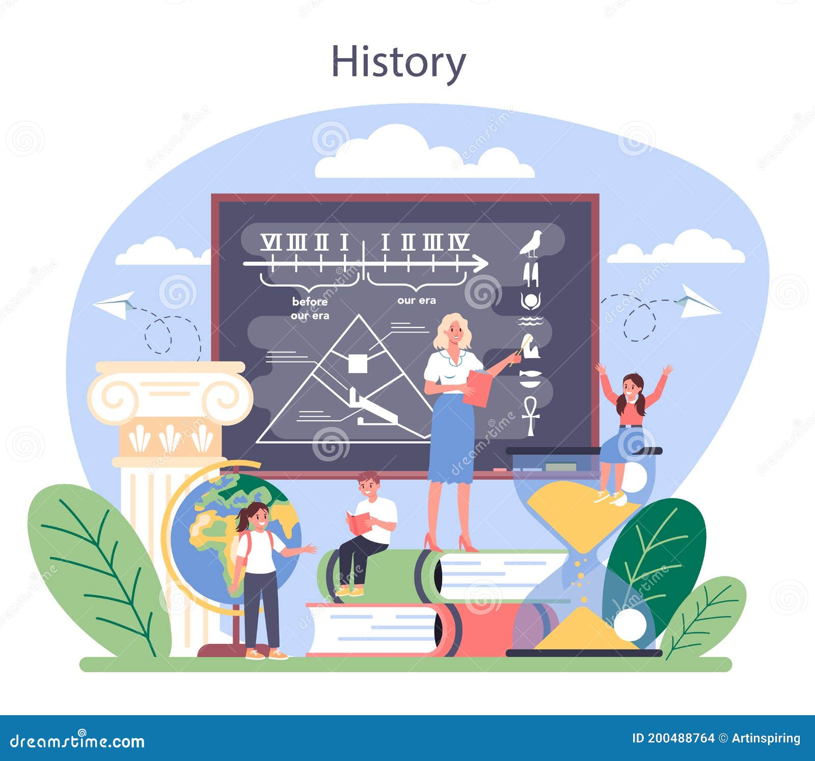 History Concept. History School Subject Stock Vector - Illustration of ...