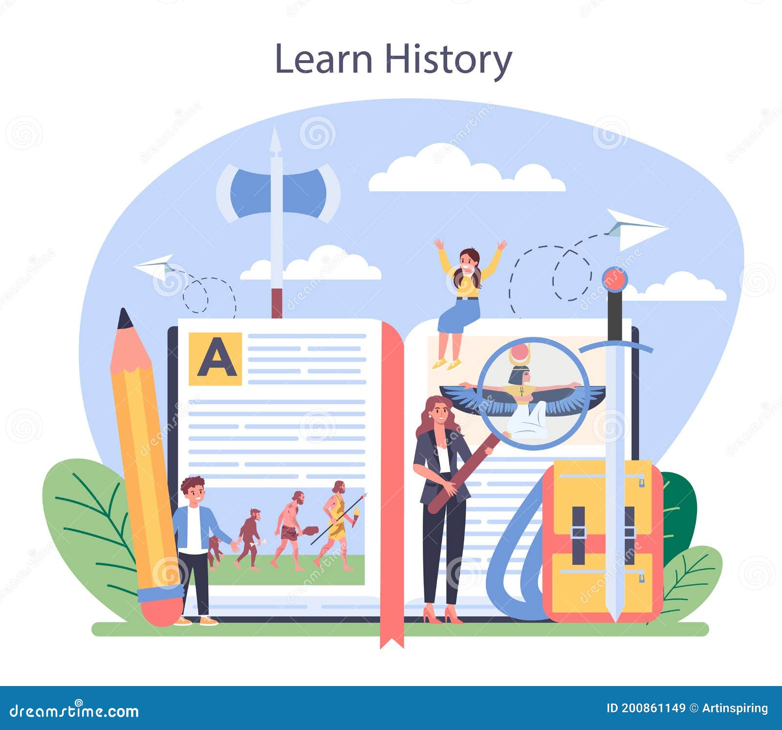 History Concept. History School Subject Stock Vector - Illustration of ...