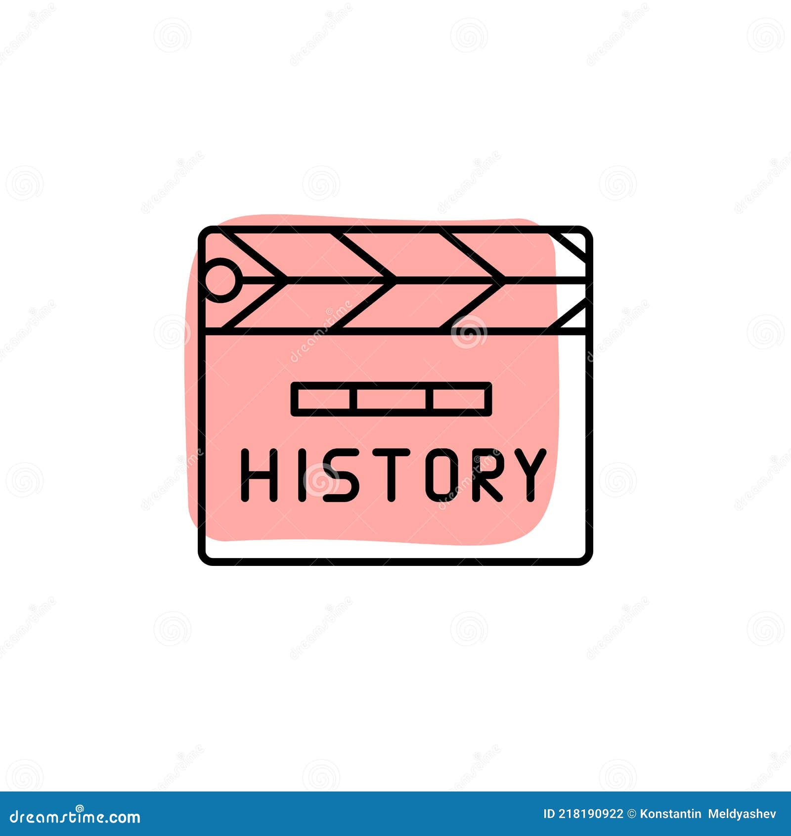 History, Documentary with Color Shadow Vector Icon in History Set Stock ...