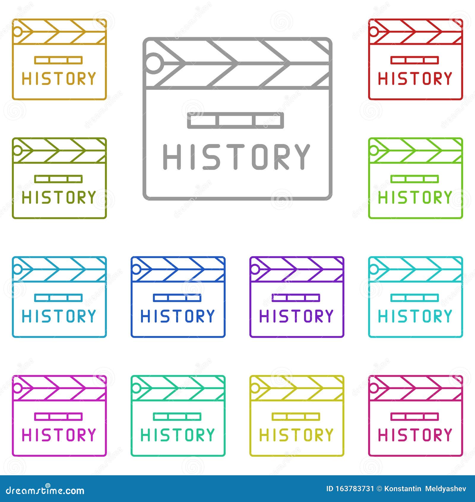 History, Documentary Multi Color Icon. Simple Thin Line, Outline Vector ...