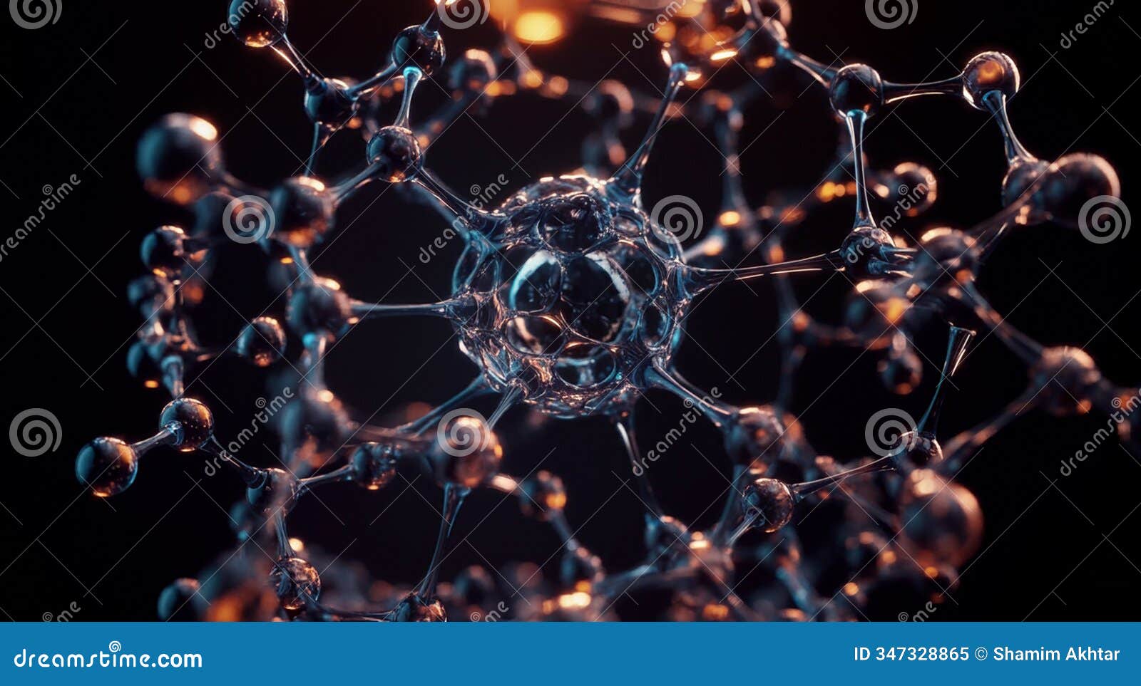 A Futuristic Molecular Structure With Red Polyhedral Shapes Connected ...