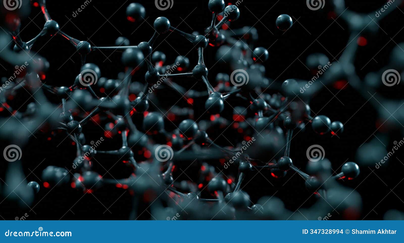 A Futuristic Molecular Structure With Red Polyhedral Shapes Connected ...