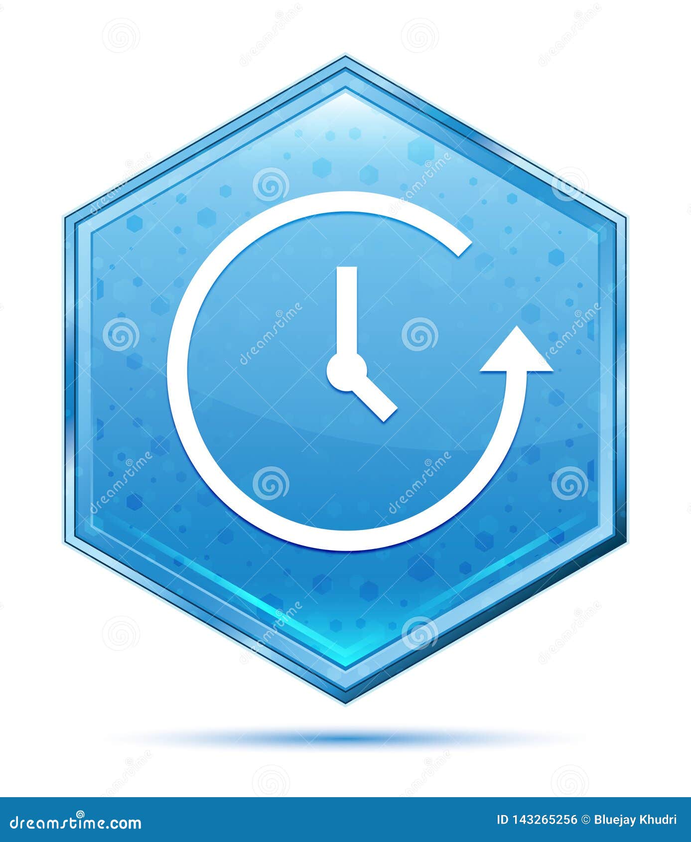 History Icon Crystal Blue Hexagon Button Stock Illustration ...