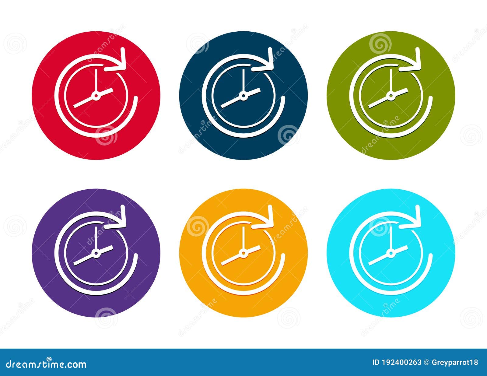 History Icon Modern Flat Round Button Set Illustration Stock Vector ...