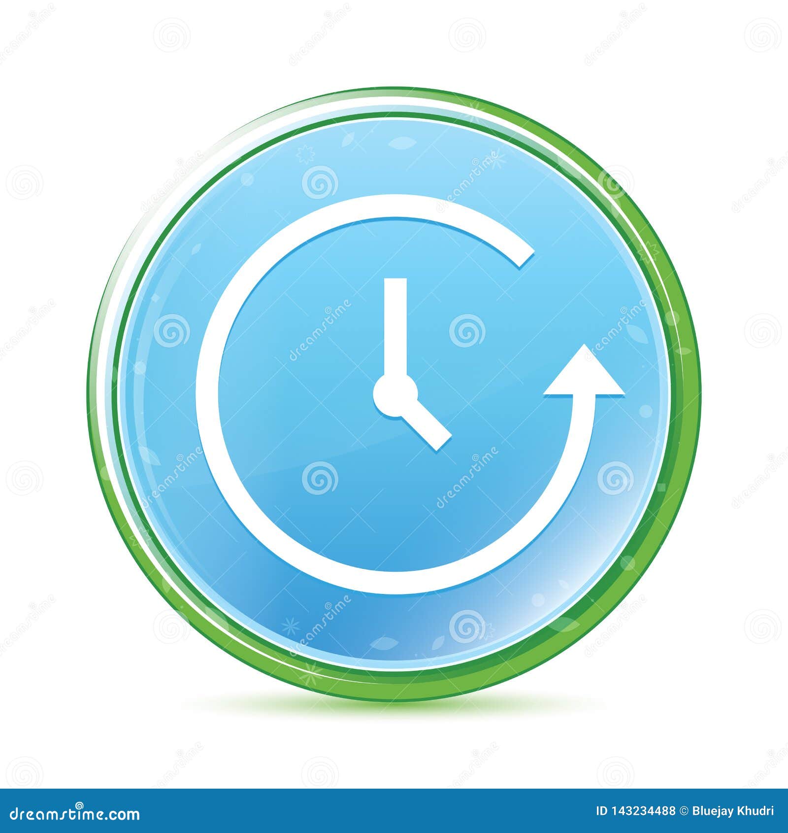 History Icon Natural Aqua Cyan Blue Round Button Stock Illustration ...