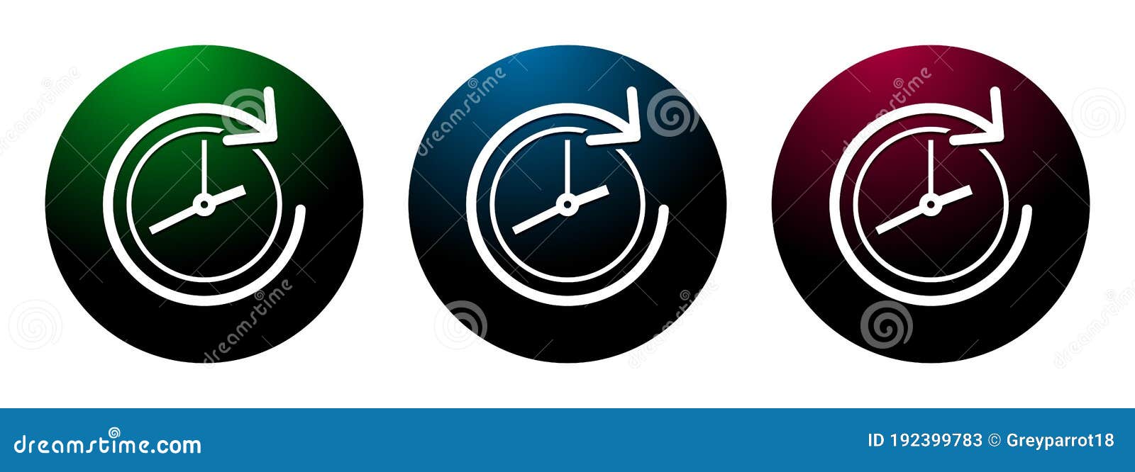 History Icon Night Surface Round Button Set Illustration Stock Vector ...