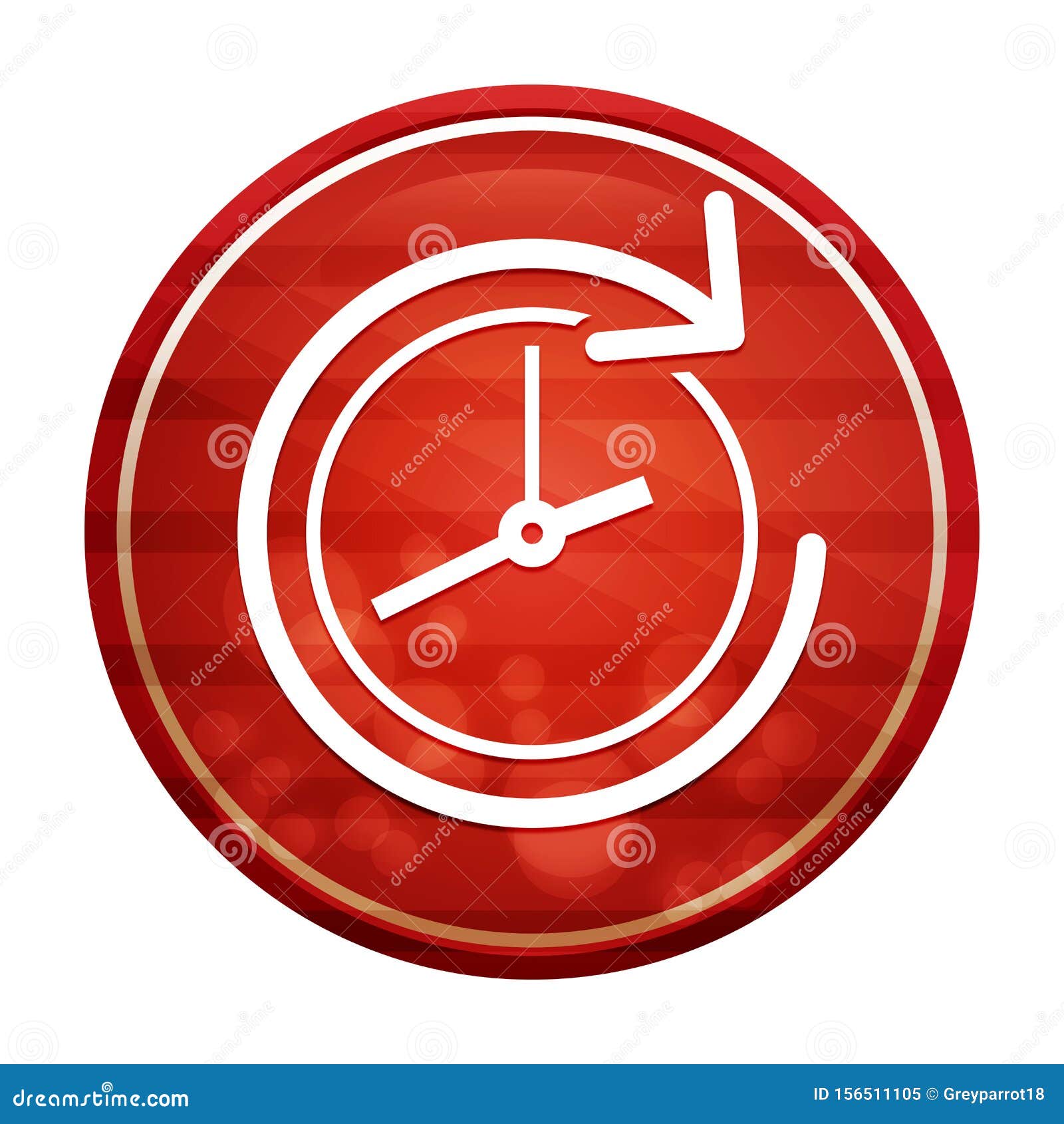 History Icon Realistic Diagonal Motion Red Round Button Illustration ...