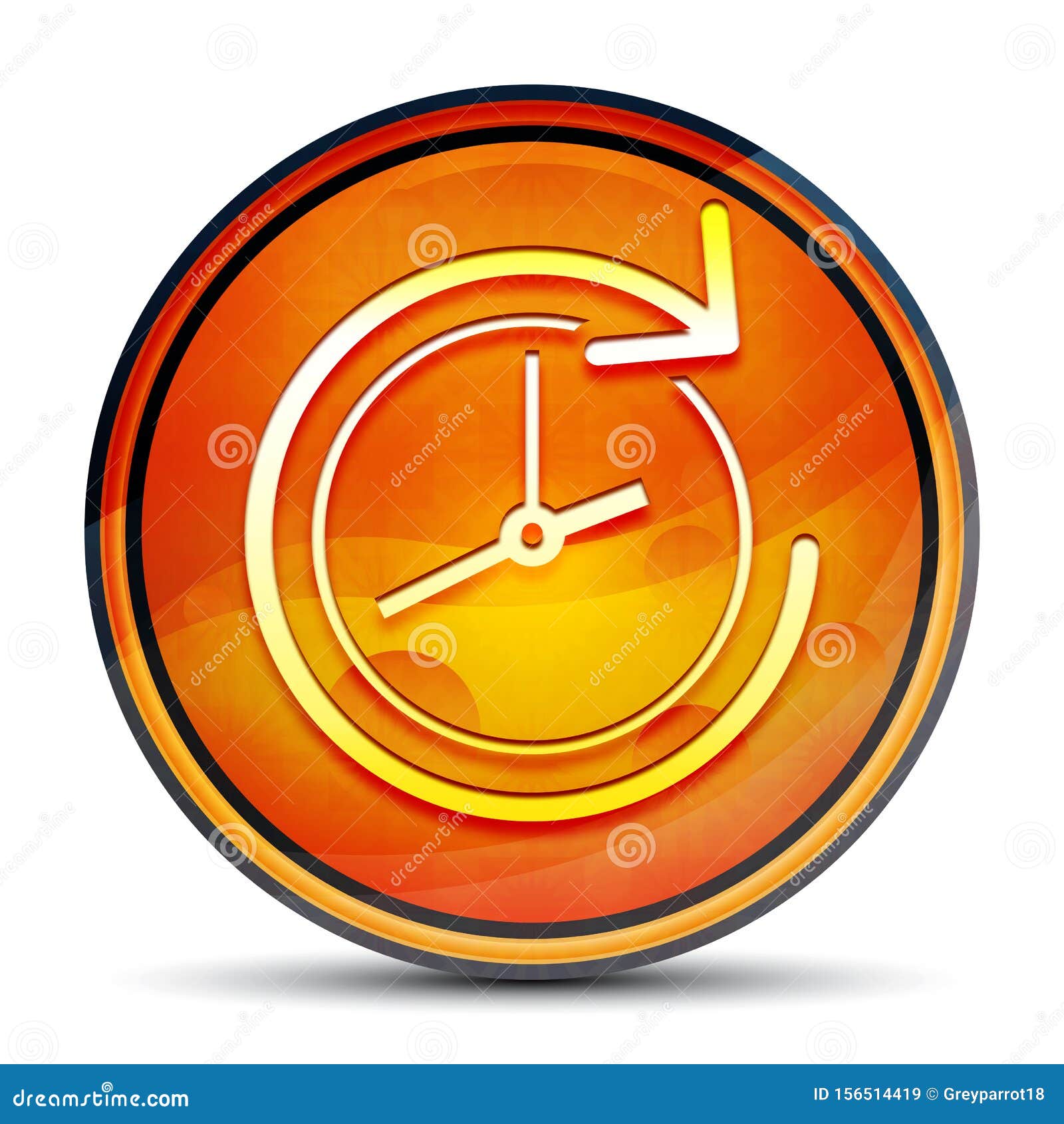 History Icon Shiny Bright Orange Round Button Illustration Stock ...