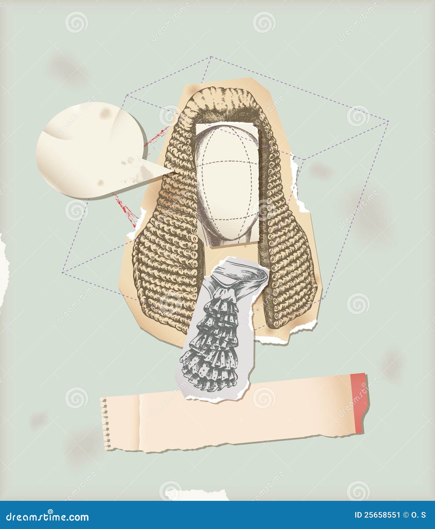 Through History- Judge Wig Collage Stock Illustration - Illustration of ...