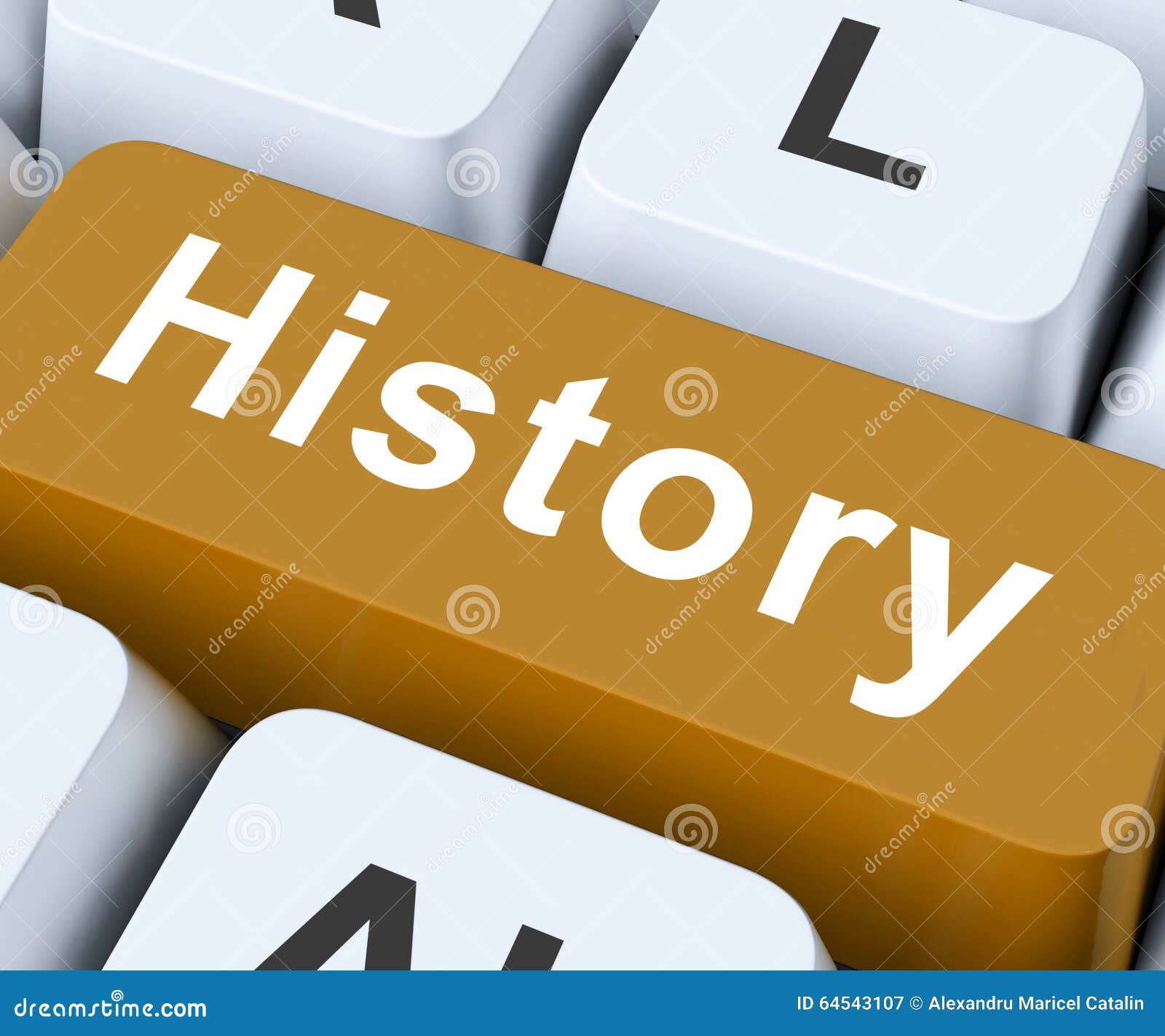 History Key Means Past or Old Days Stock Image - Image of yesterday ...