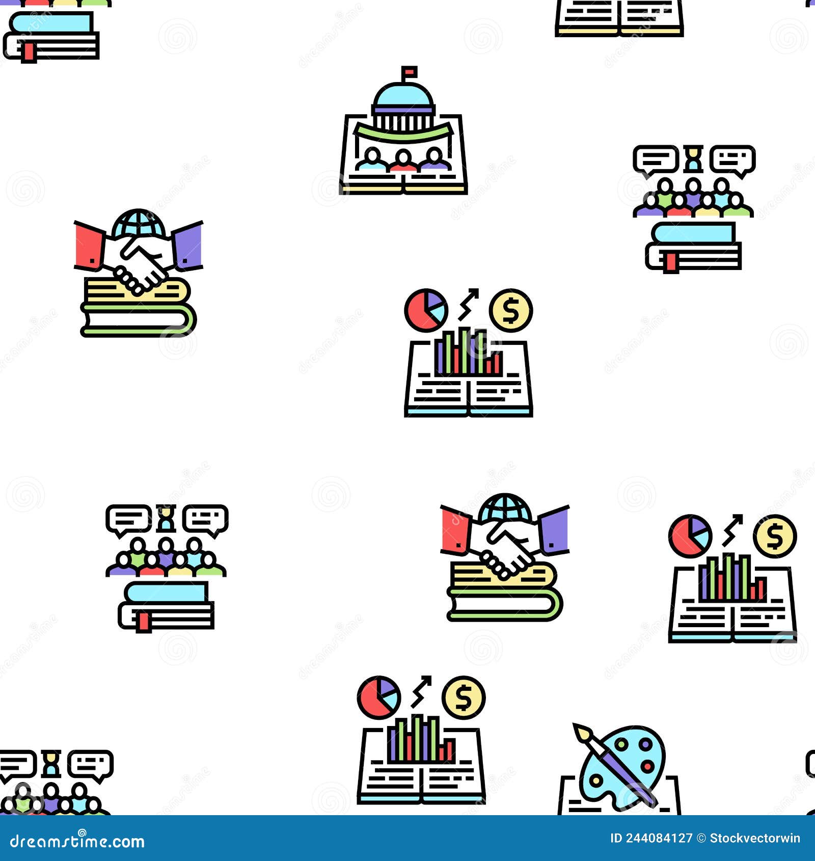 History Learn Educational Lesson Vector Seamless Pattern Stock ...