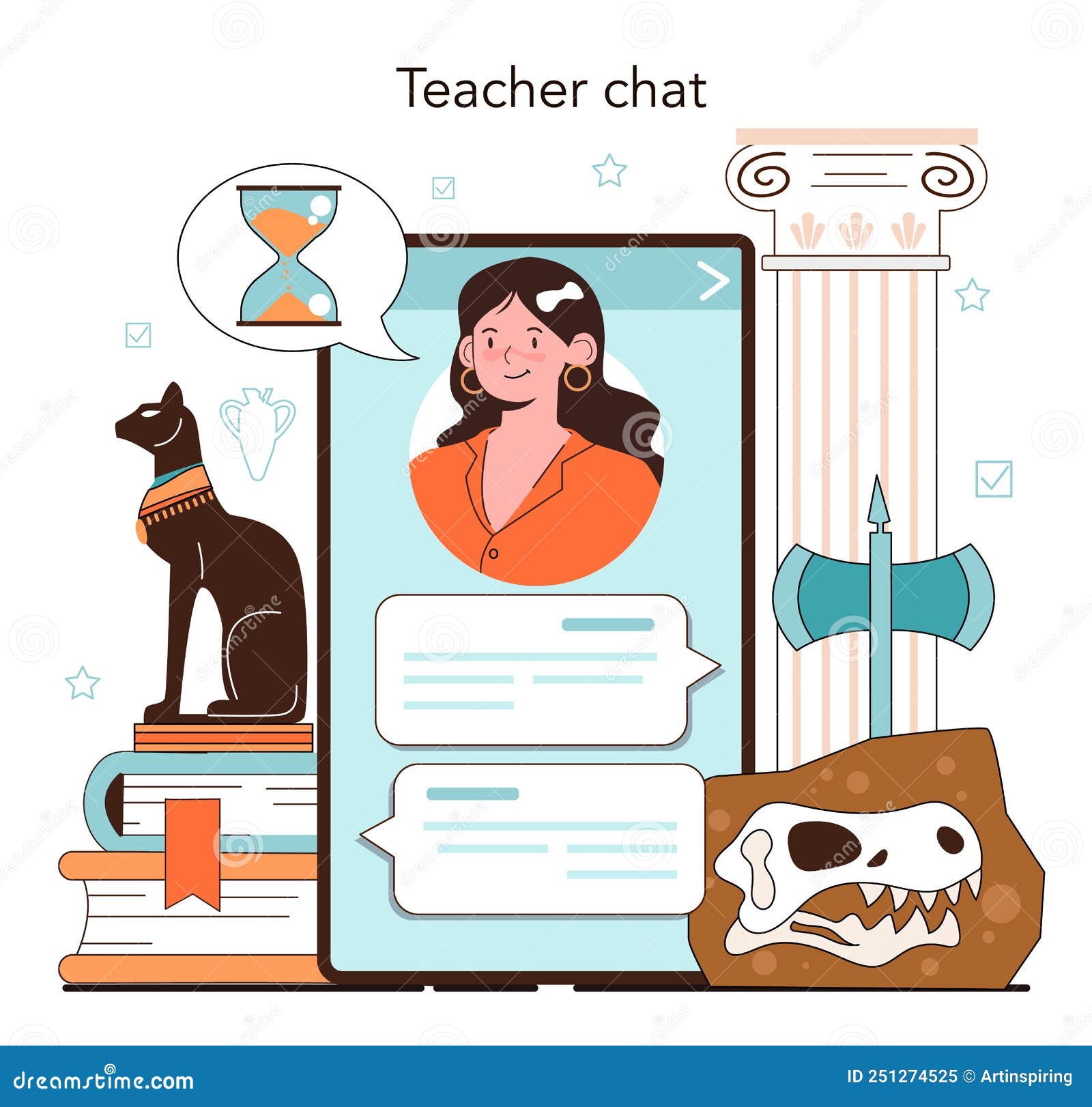 History Lesson At School - Modern Cartoon People Characters ...