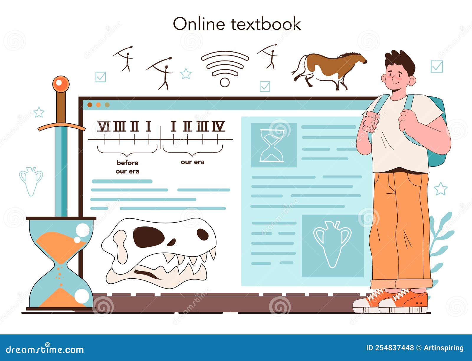 History Lesson Online Service or Platform. History School Subject Stock ...