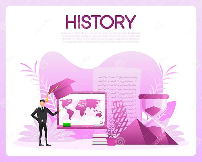 History Lesson. History School Subject. Vector Illustration. Stock ...