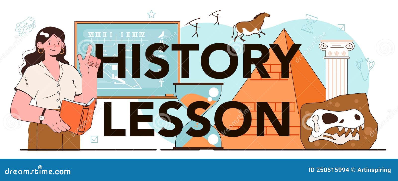 History Lesson Typographic Header. History School Subject Stock Vector ...