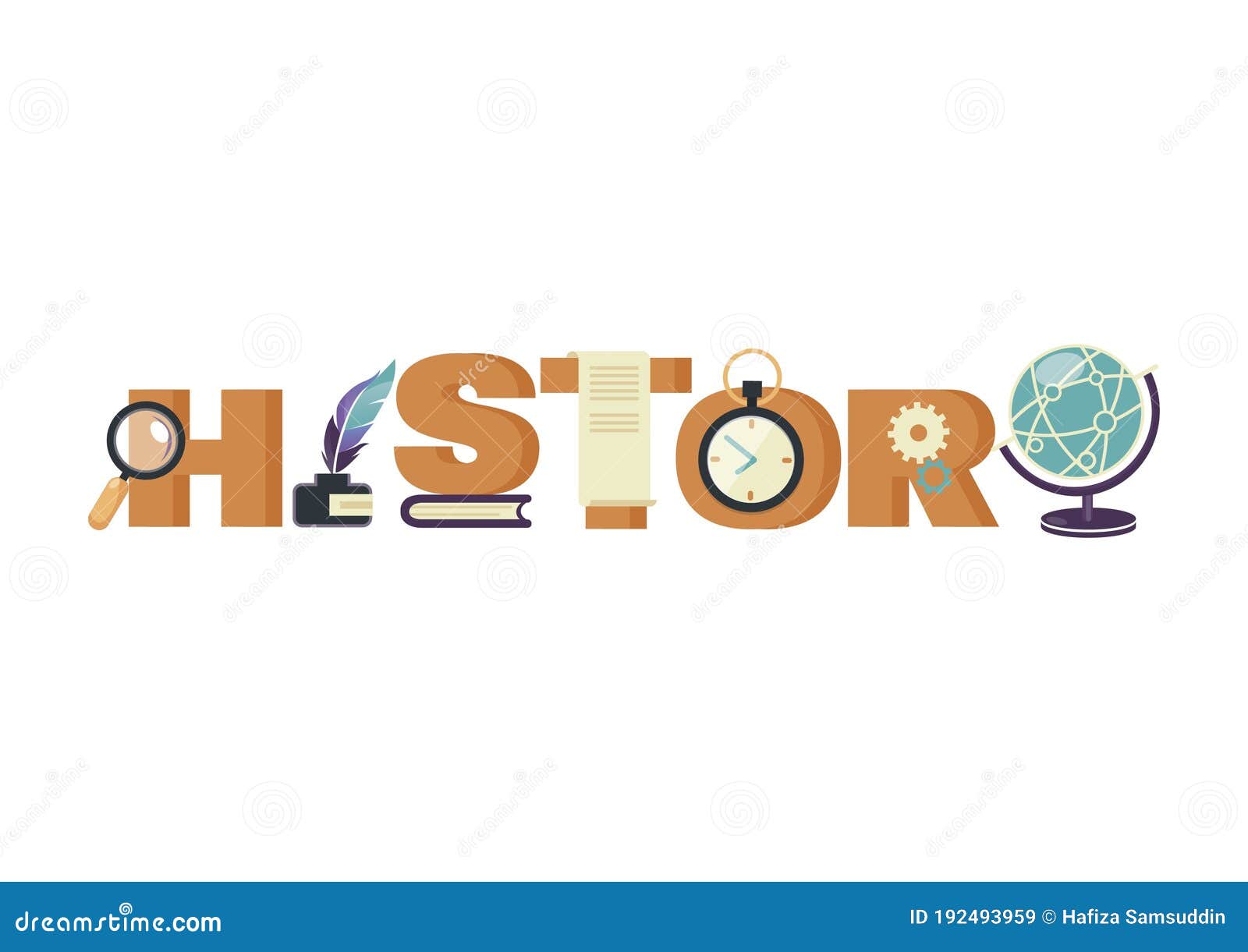 History Lettering Design. Vector Illustration Decorative Design Stock ...
