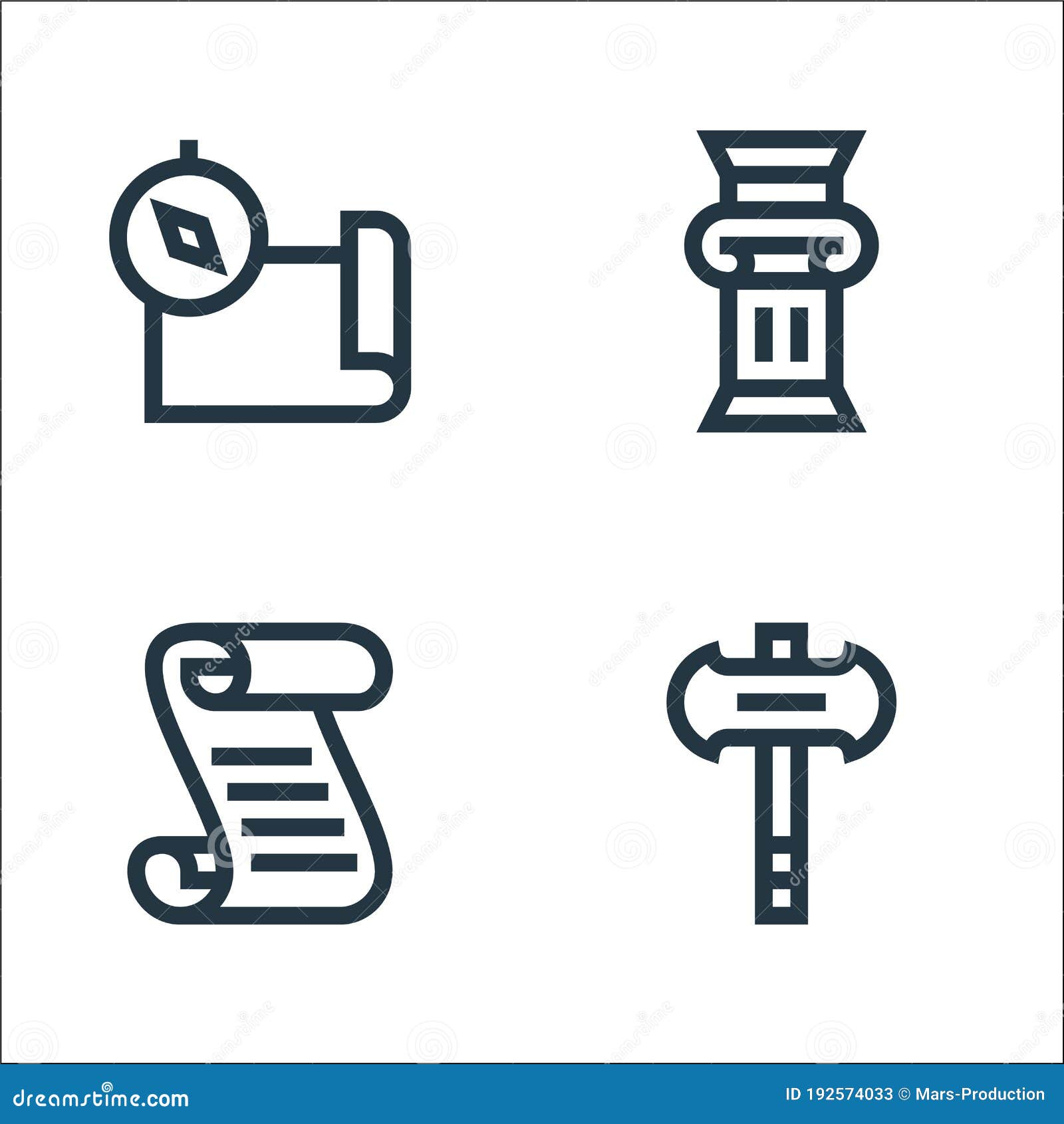 History Line Icons. Linear Set Stock Vector - Illustration of ...