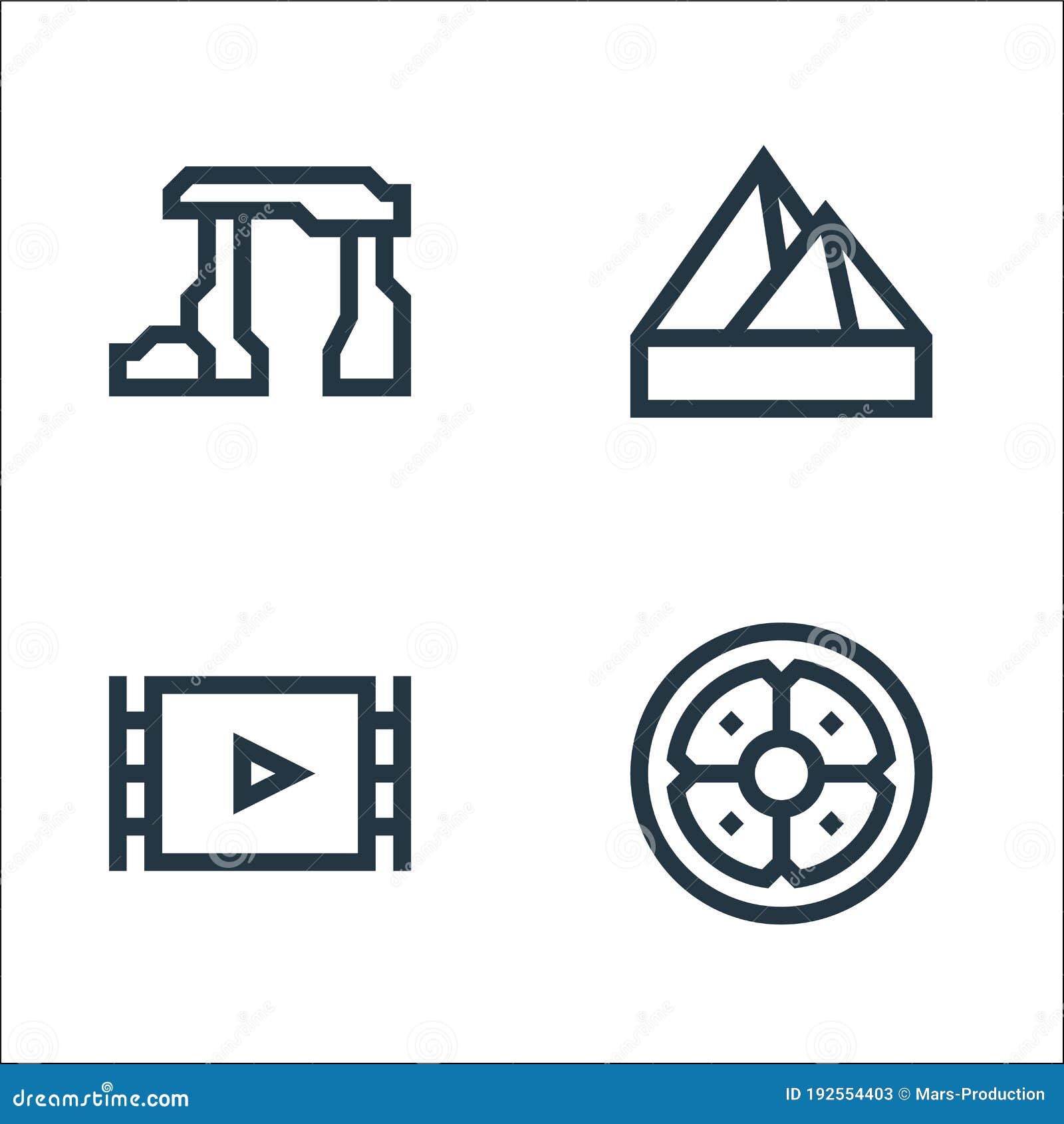 History Line Icons. Linear Set Stock Vector - Illustration of emblem ...