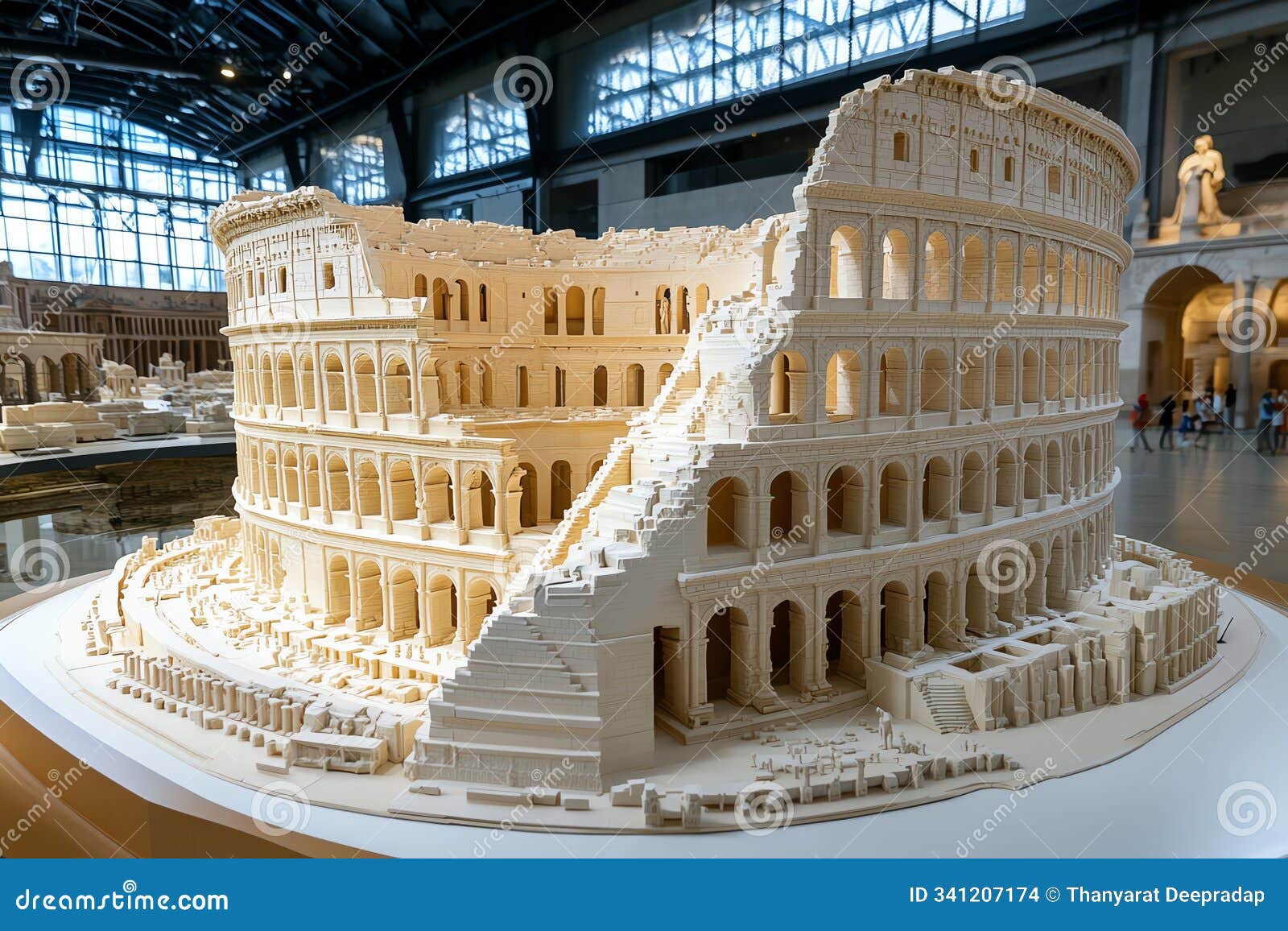 History Museum Exhibit on Ancient Rome with Statues and Architectural ...