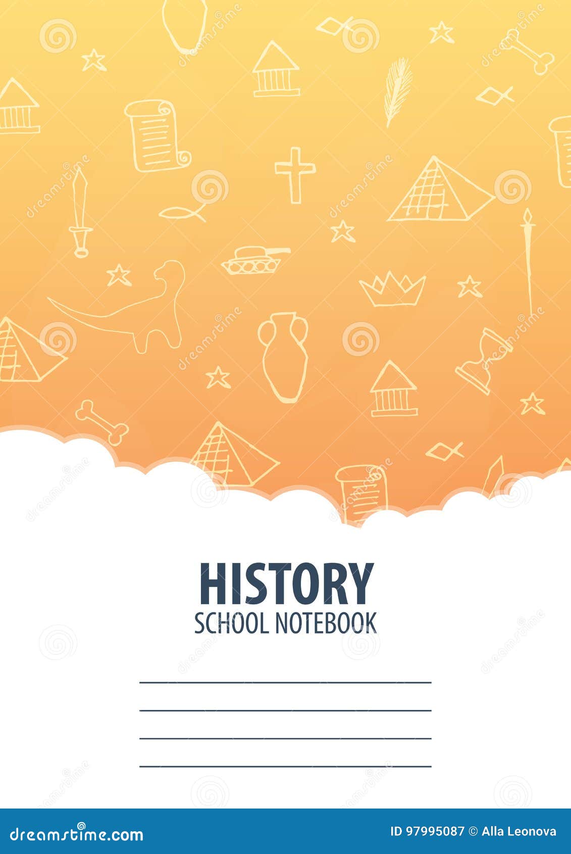 History School Notebook Template. Back To School Background. Education ...