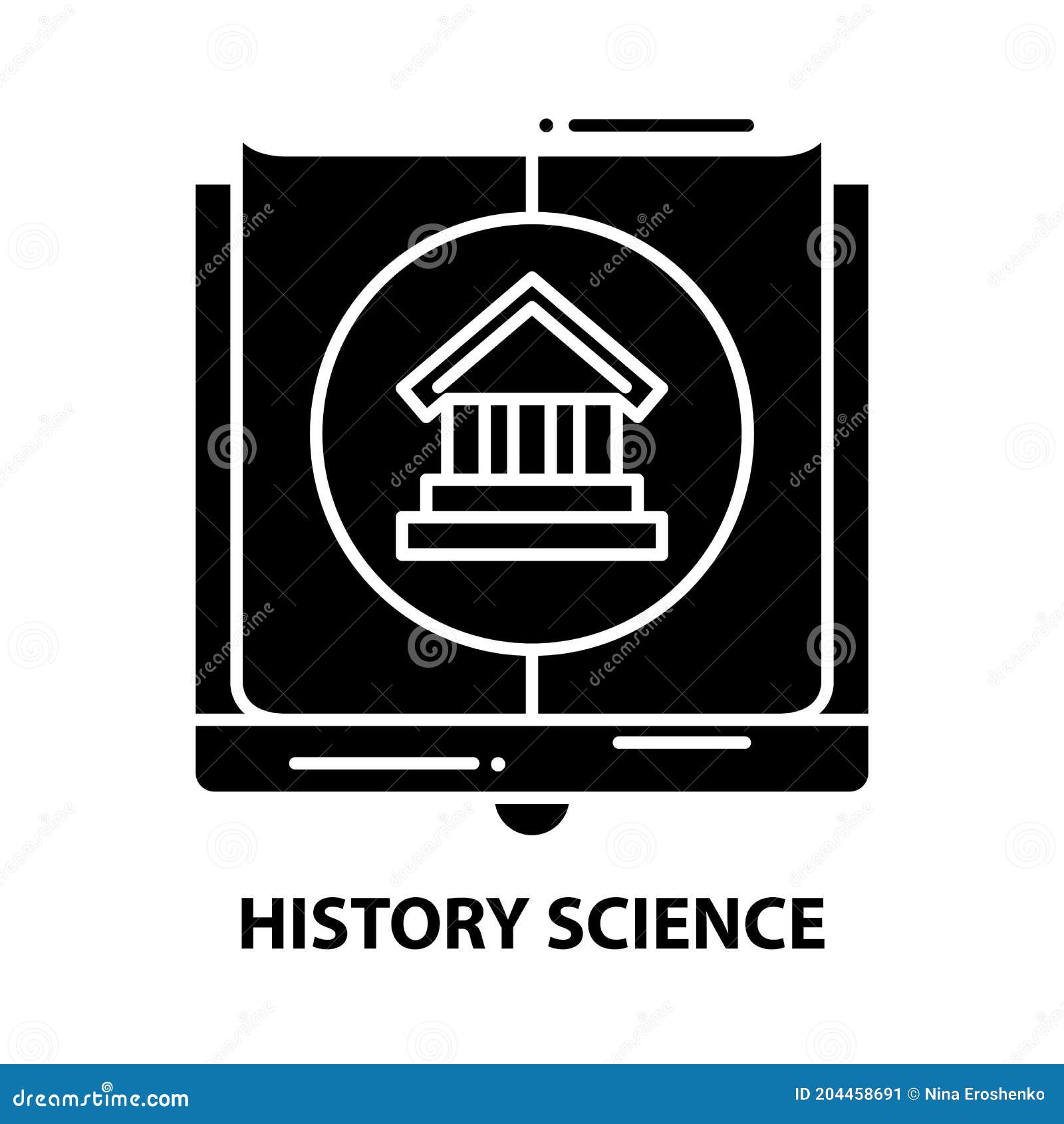 History Science Icon, Black Vector Sign with Editable Strokes, Concept ...