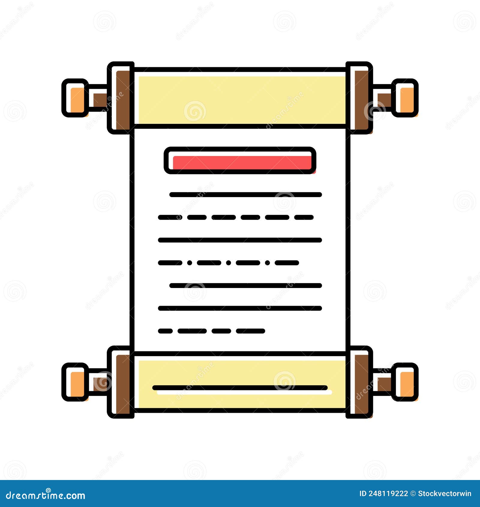 History Scroll Ancient Greece Color Icon Vector Illustration Stock ...