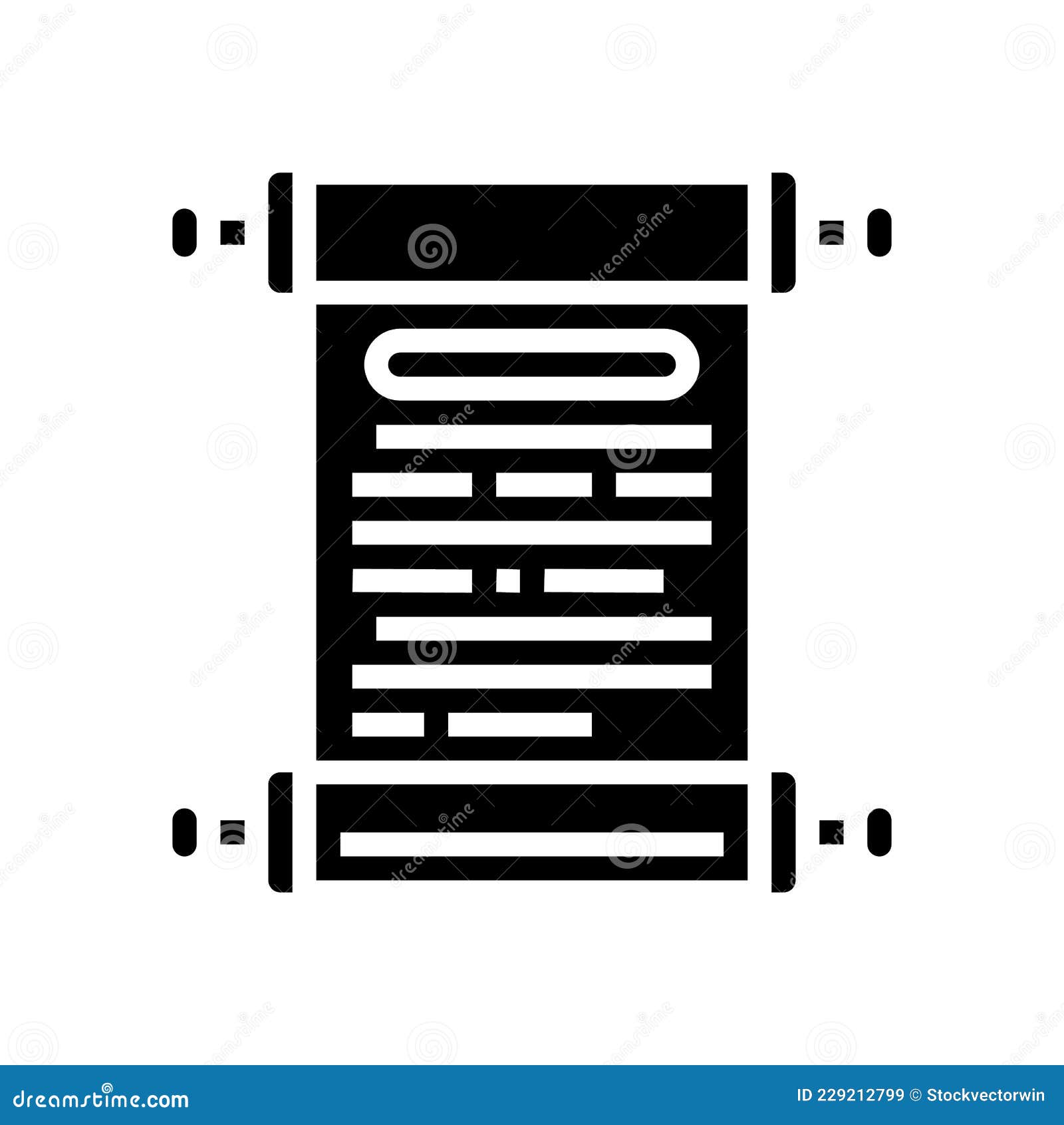 History Scroll Ancient Greece Glyph Icon Vector Illustration Stock ...