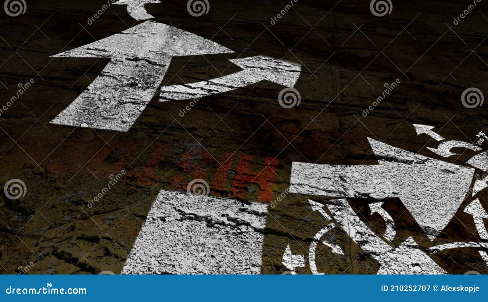 History Text on a Crossroad in Different Ways of Arrows on Grunge ...