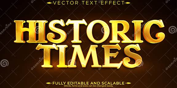 History Text Effect, Editable Old and Historical Text Style Stock ...