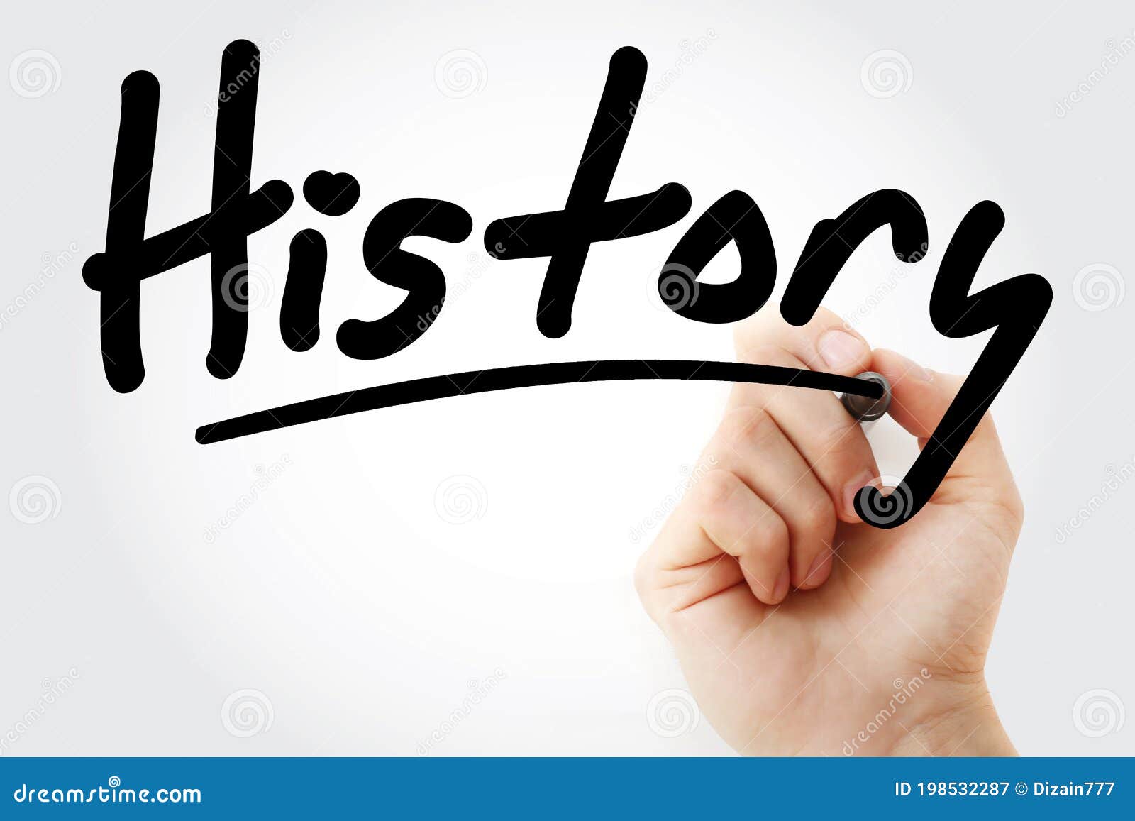History text with marker stock image. Image of isolated - 198532287