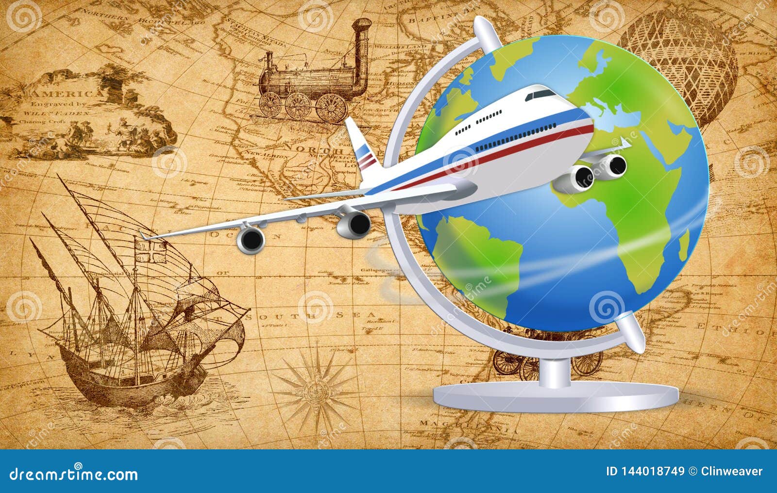The History of Travel stock illustration. Illustration of travel ...