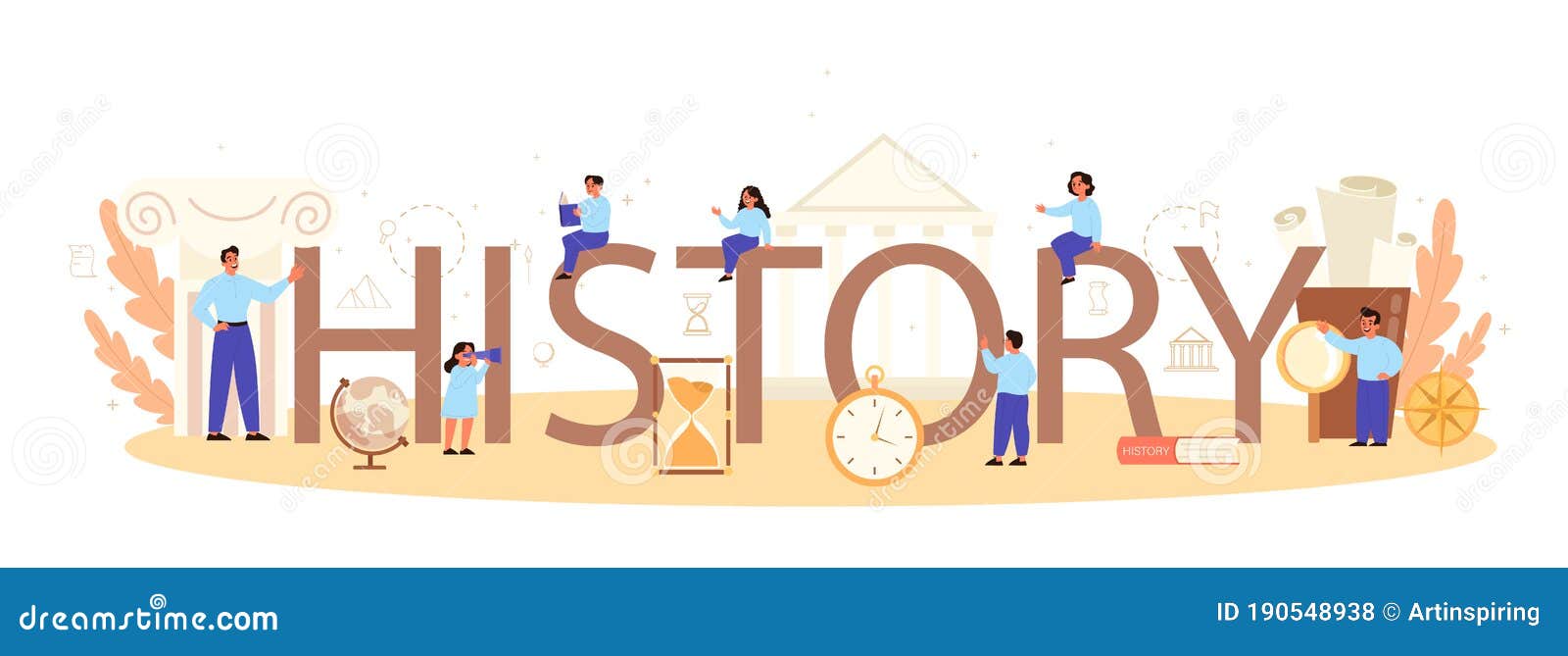 History Typographic Header Concept. History School Subject Stock Vector ...