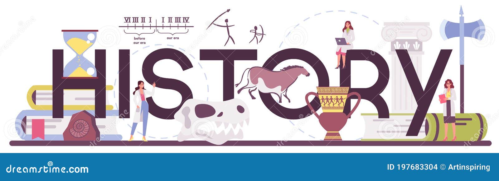 History Typographic Header. History Science, Paleontology, Archeology ...