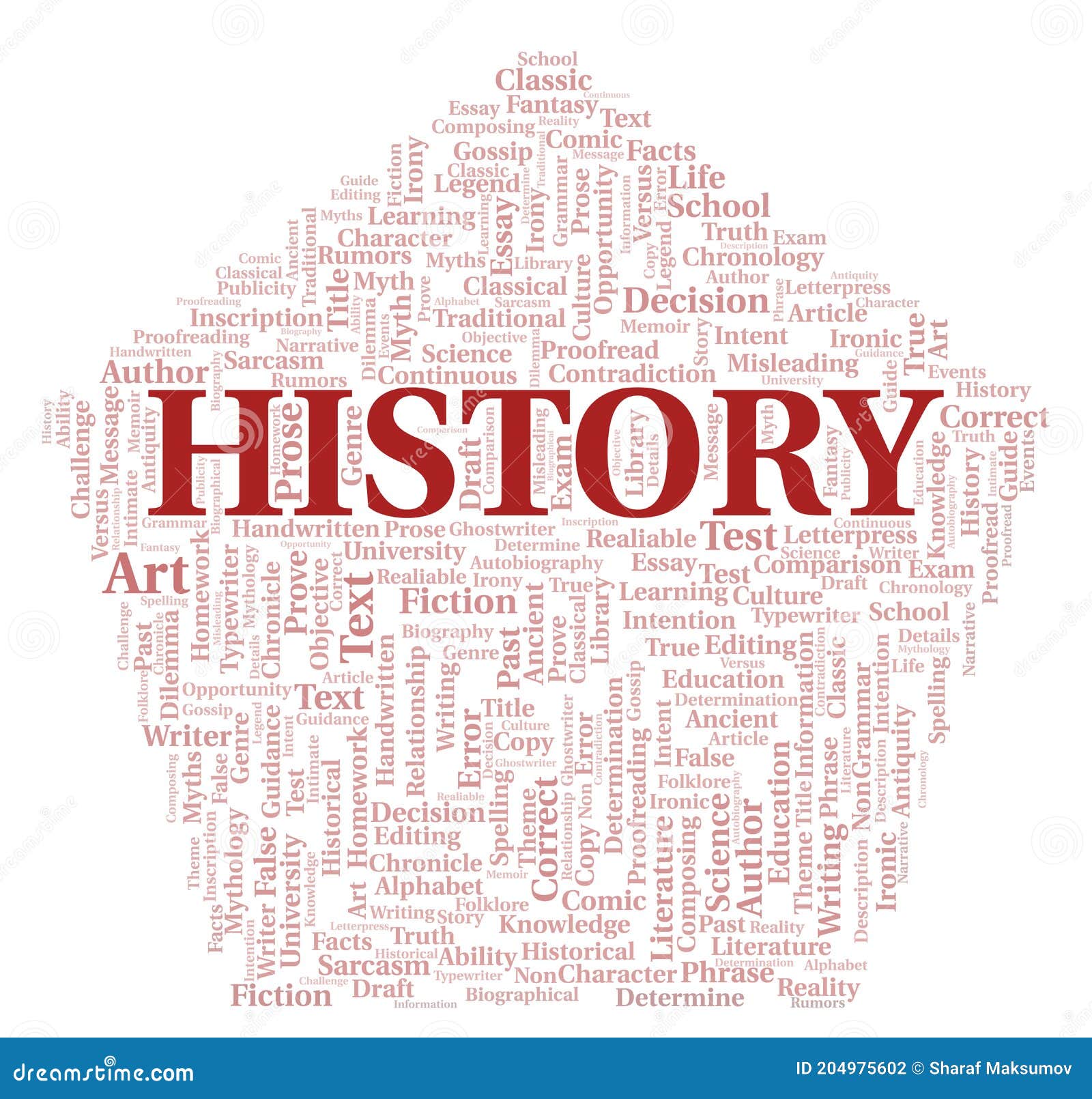 History Typography Word Cloud Create with the Text only Stock ...
