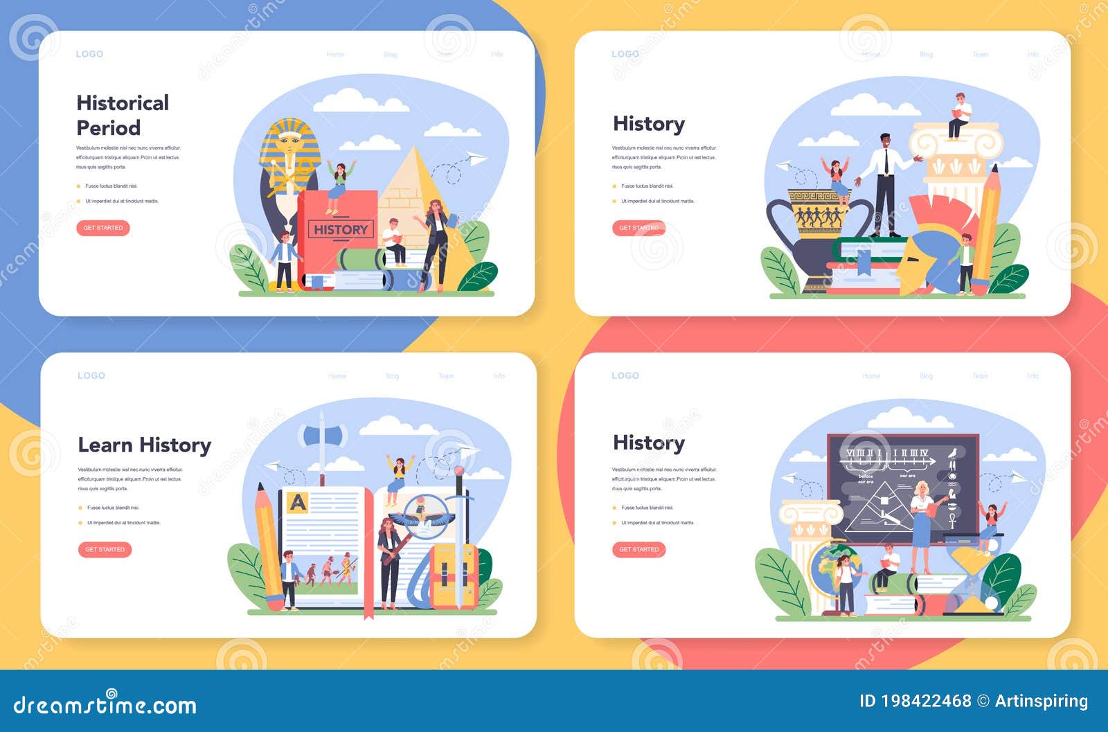 History Web Banner or Landing Page Set. History School Subject Stock ...
