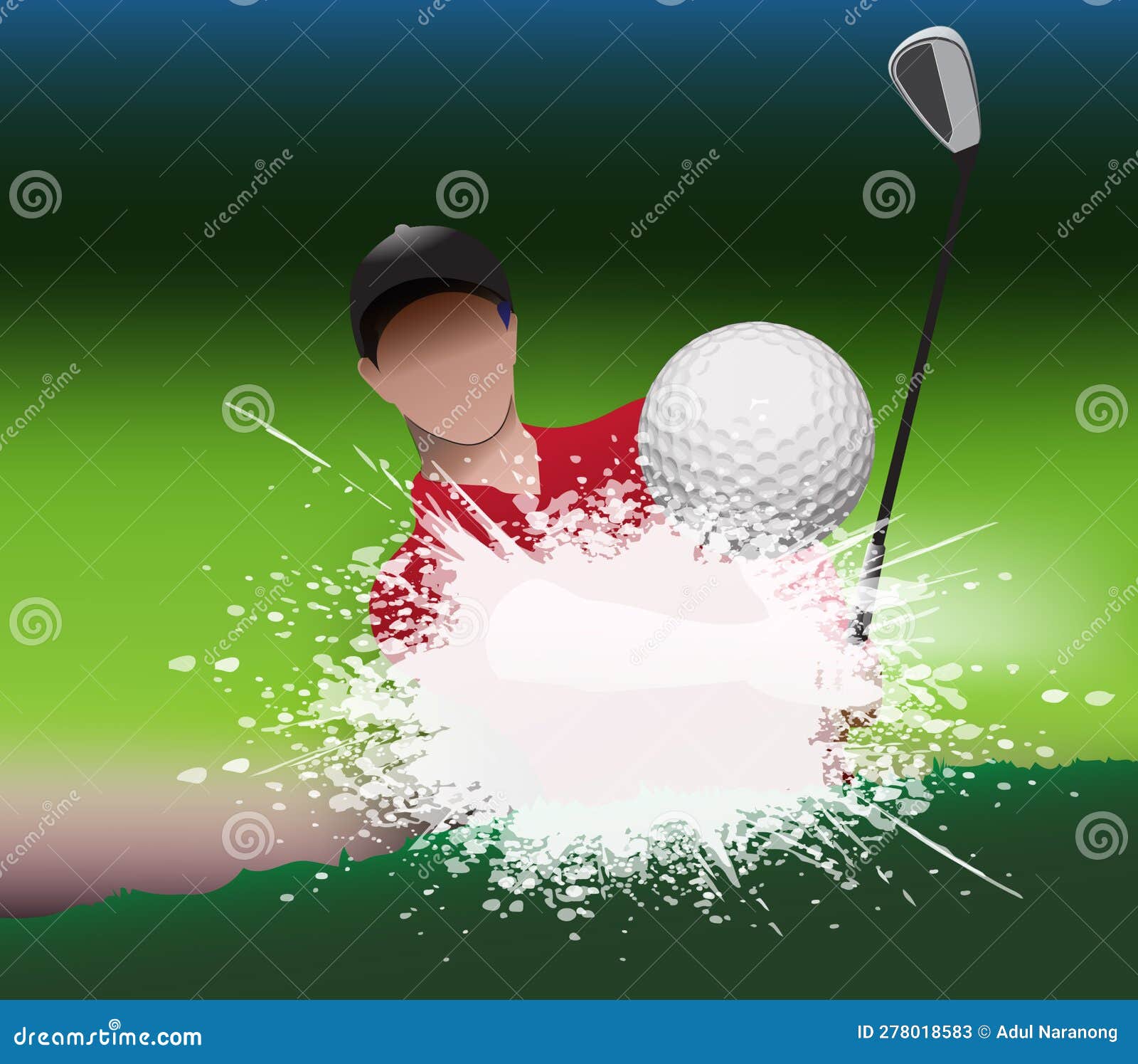 Hit the Ball in the Sand Pit Stock Vector - Illustration of pursuit ...
