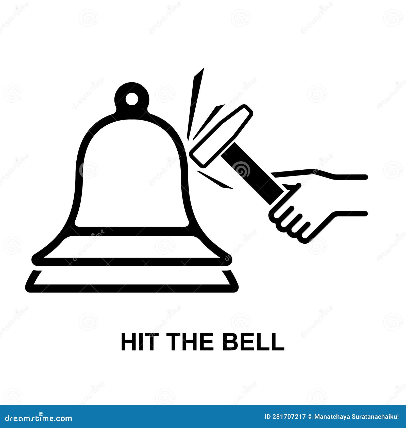Hit the Bell Icon Isolated on Background Stock Vector - Illustration of ...