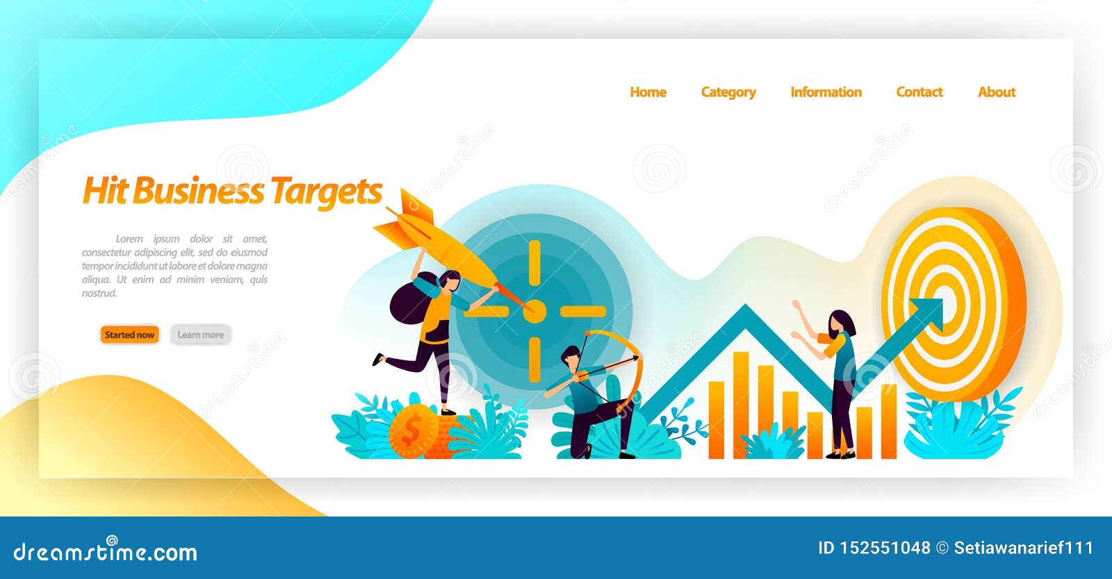 Hit Business Target. Archery Achievement Goals with Strategy and Focus ...