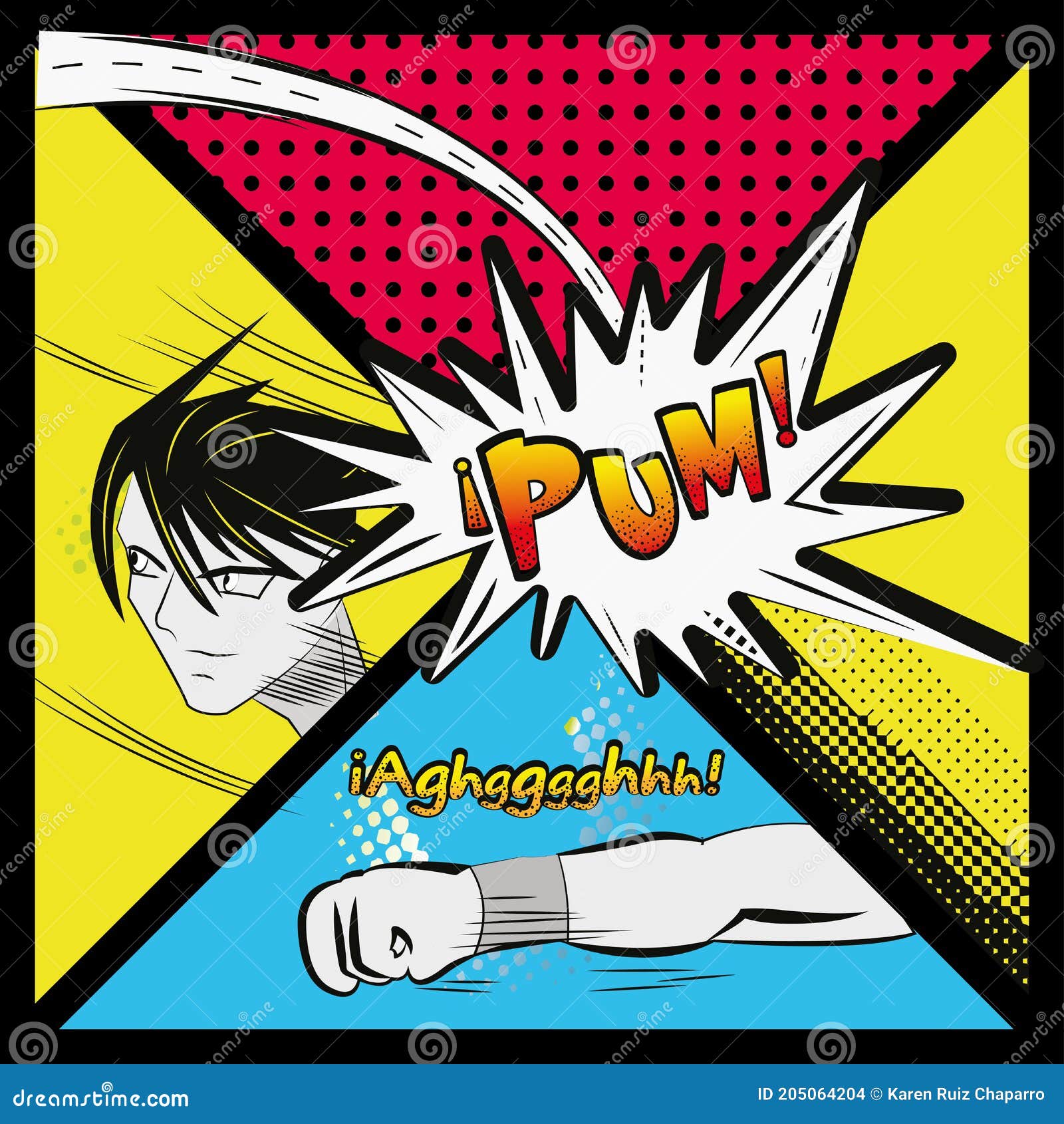 Hit cartoon with effect stock vector. Illustration of effect - 205064204