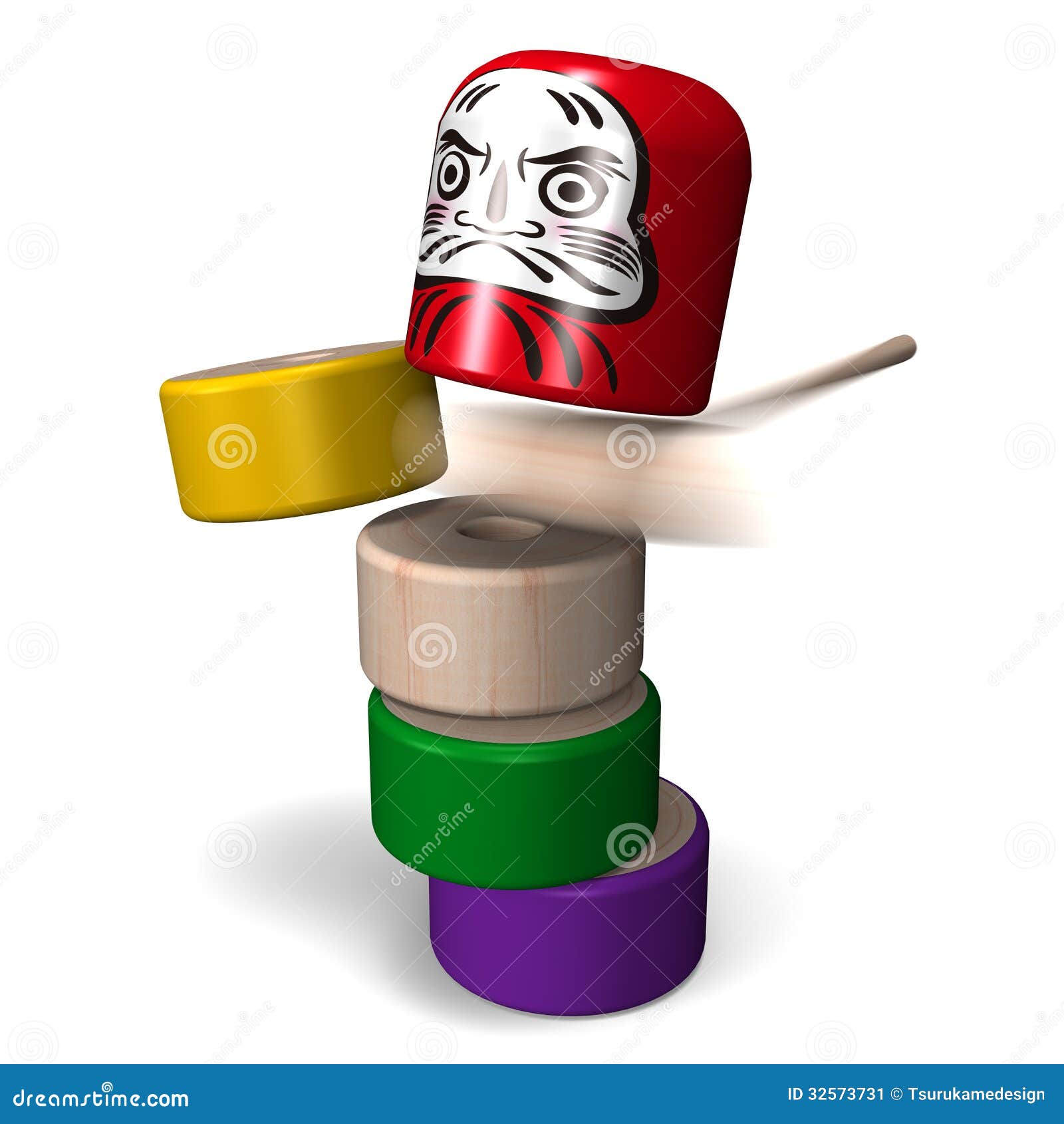 Hit Daruma Game stock illustration. Illustration of darumaotoshi - 32573731