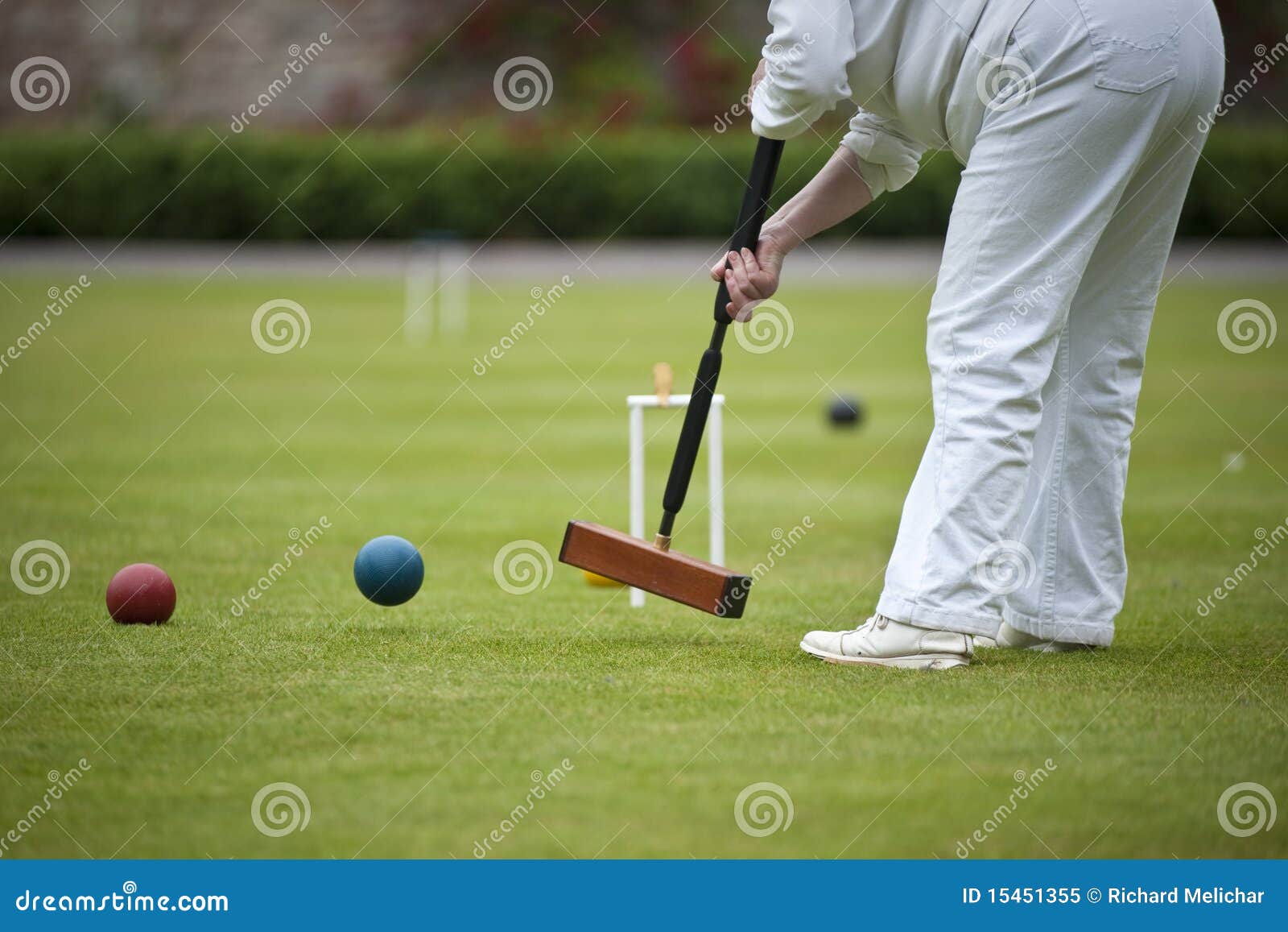 A hit in game of croquet stock image. Image of game, wells - 15451355