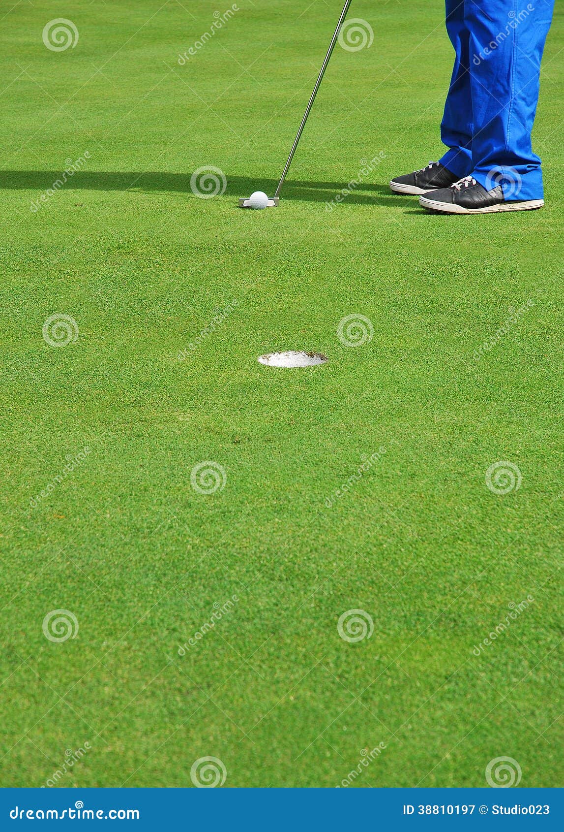 Hit a golf ball legs stock image. Image of hole, swing - 38810197